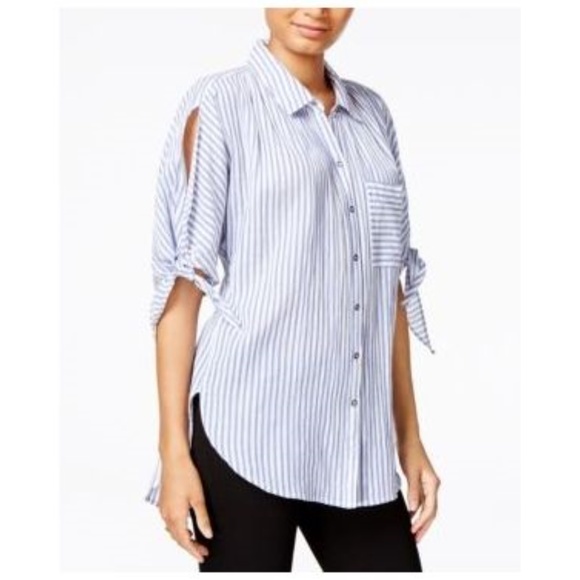 William Rast | Tops | William Rast Clapton Striped Tiesleeve Shirt C8 ...